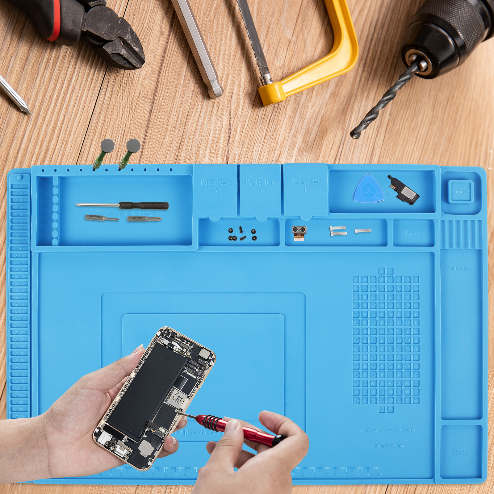 Silicone Soldering Mat Portable Heat Resistant Electronics Repair Mat ...