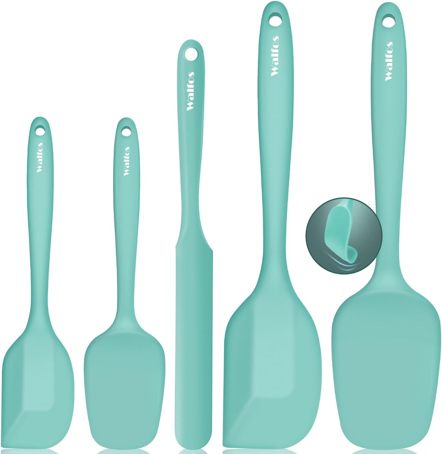 Silicone Spatula - 600°F High Heat Resistant Kitchen Spoon Spatulas（set of 5), Strong Steel Core ...