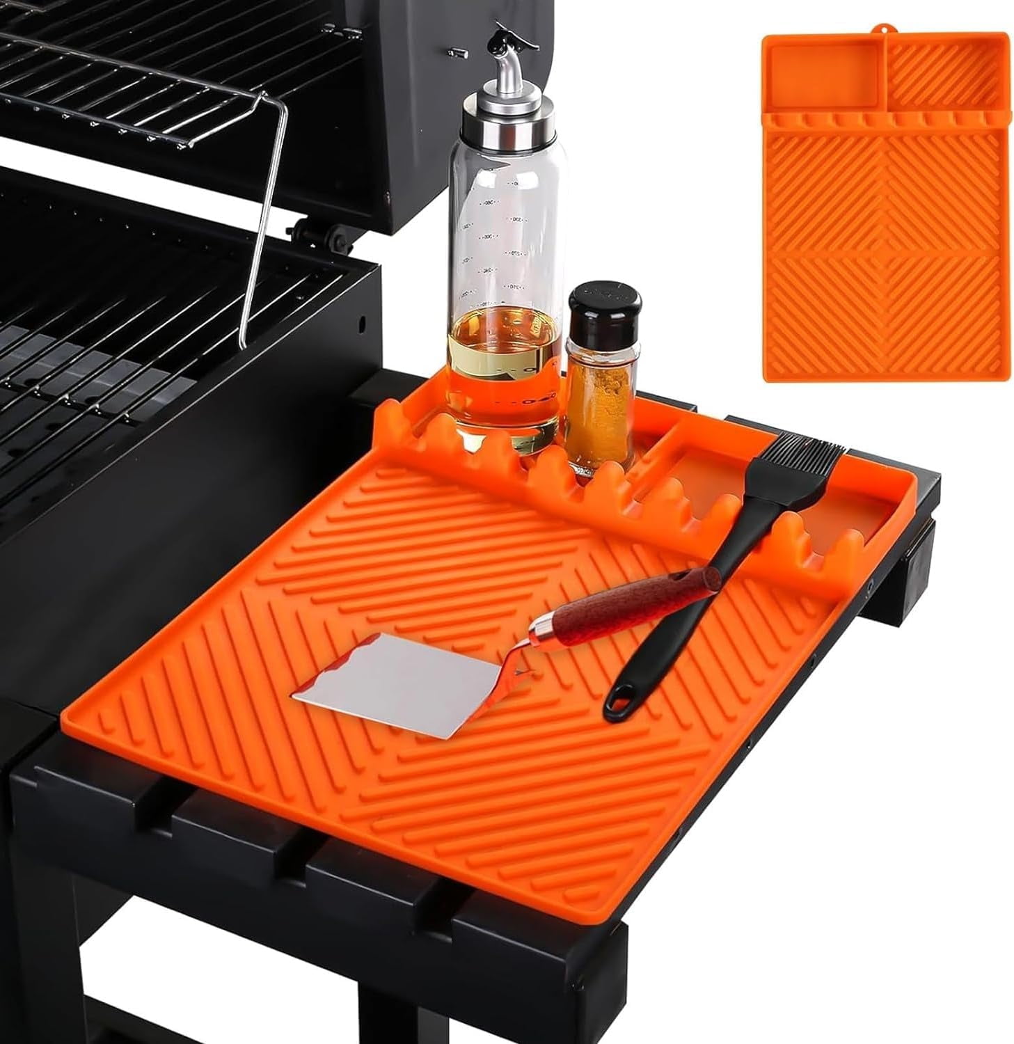 Silicone Spatula Grill Mat Fit for Blackstone, Griddle Tools Mat with ...