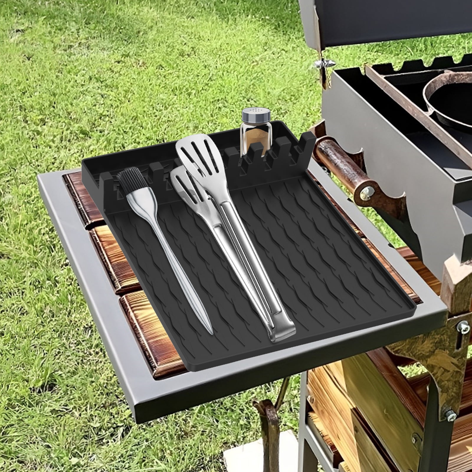 Silicone Spatula Mat Silicone Utensil Rest with Drip Pad 16.1 Inch Heat ...