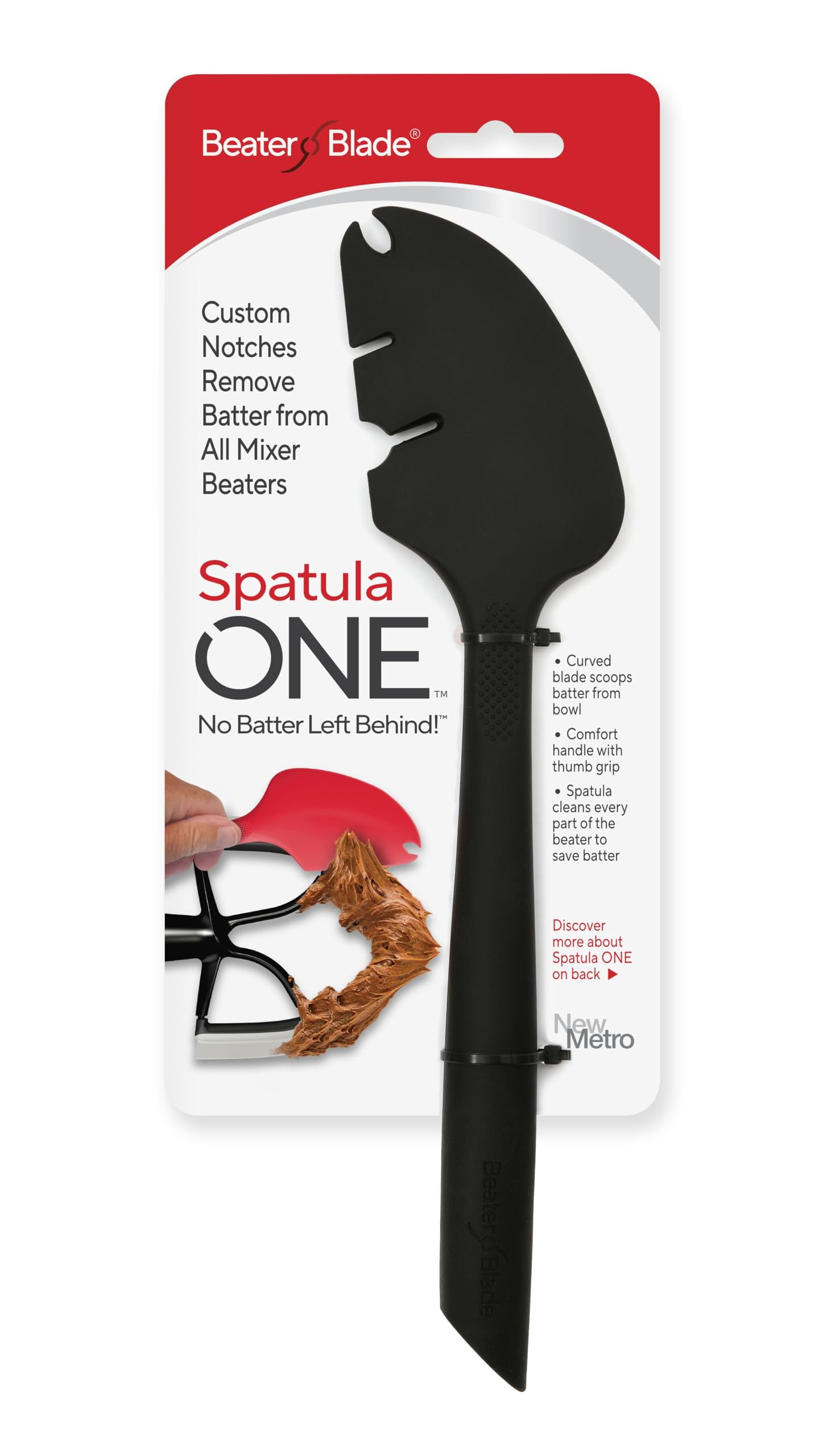 Silicone Spatula ONE Mixer Beater Scraper and Spatula, Black C49 ...