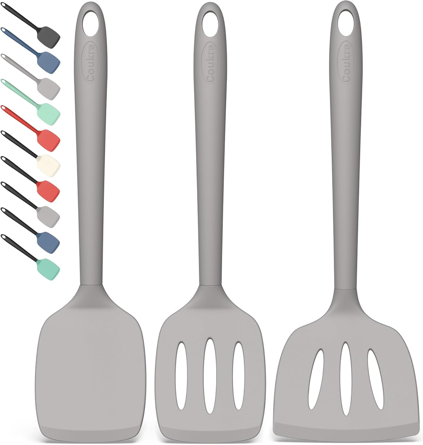 Silicone Spatula Set of 3, High Heat Resistant, BPA-Free, Kitchen ...