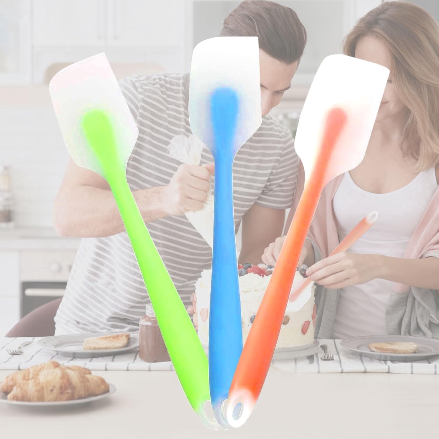 Silicone Spatula Set 3 Packs Food Grade Kitchen Utensils Silicone Heat ...