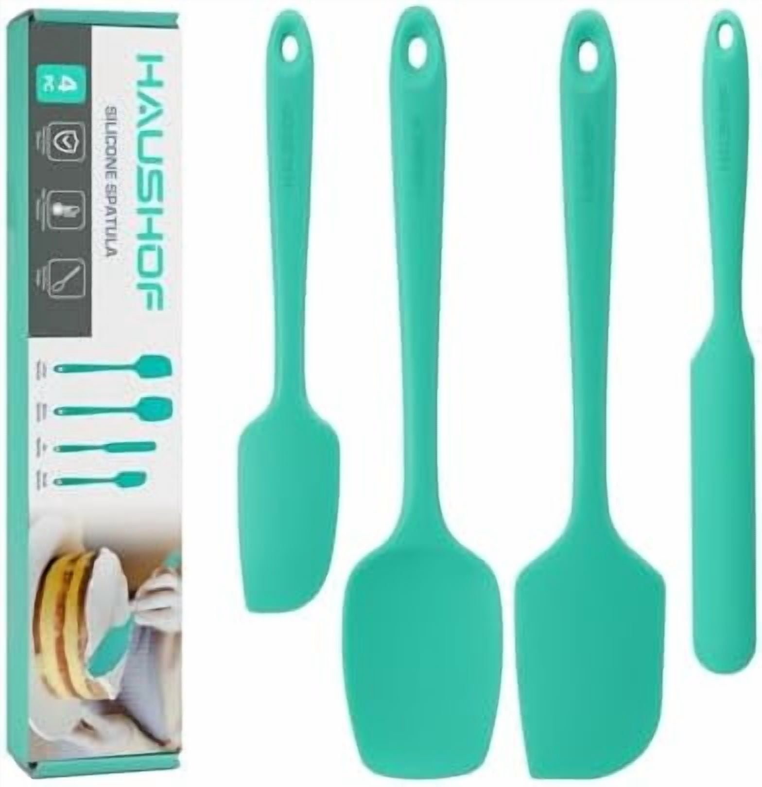 Silicone Spatula Set of 4, Food Grade Silicone Spatula for Cooking ...