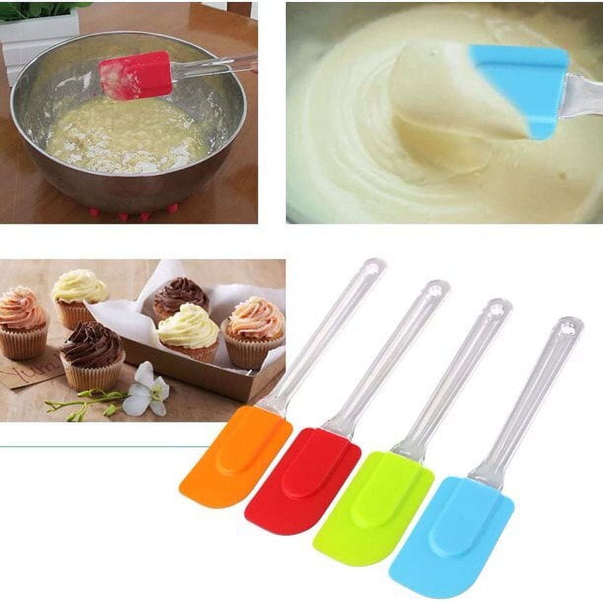 Silicone Spatula Set of 4, Heat-Resistant Spatulas, Non-stick Rubber ...