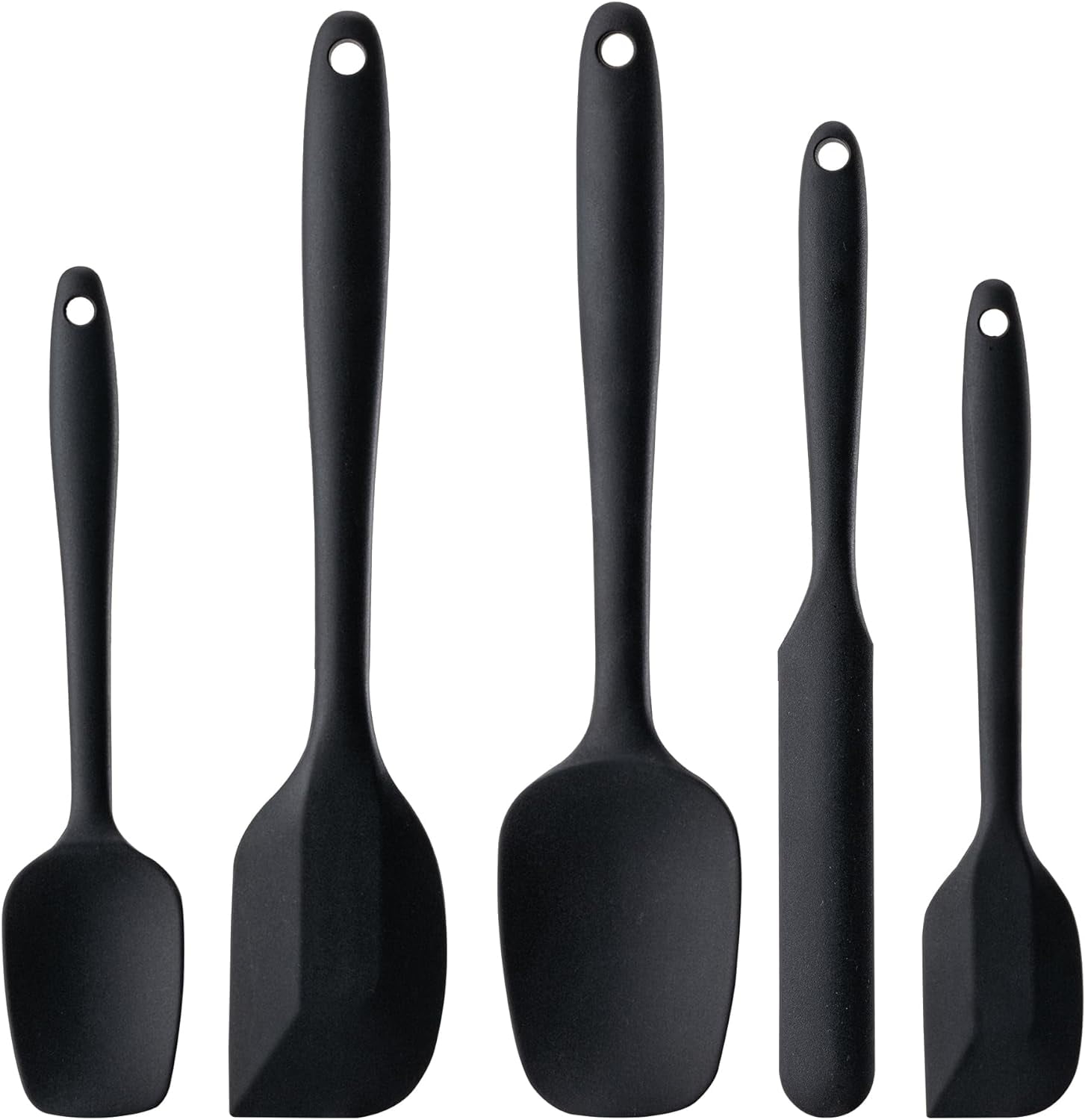 Silicone Spatula Set, 5 Piece Food Grade Rubber Spatulas for Baking ...