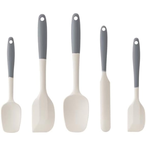 Silicone Spatula Set, 5 Piece Food Grade Rubber Spatulas for Baking ...