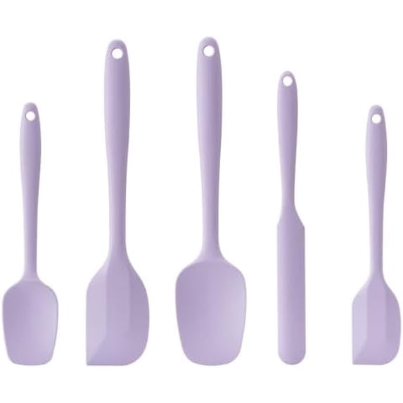 Silicone Spatula Set, 5 Piece Food Grade Rubber Spatulas for Baking ...