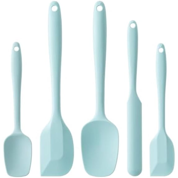 Silicone Spatula Set, 5 Piece Food Grade Rubber Spatulas for Baking ...