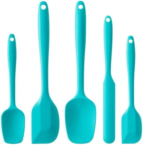 Silicone Spatula Set, 5 Piece Food Grade Rubber Spatulas for Baking ...