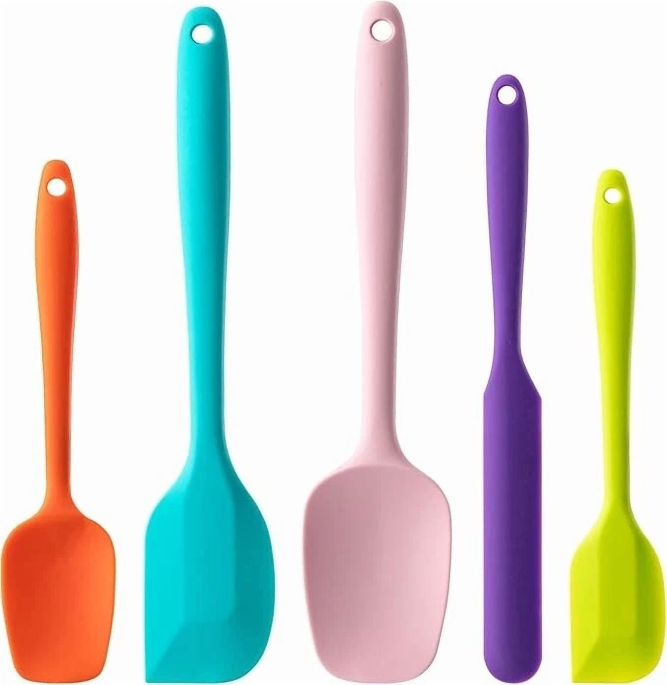 Silicone Spatula Set, 5 Piece Food Grade Rubber Spatulas For Baking ...
