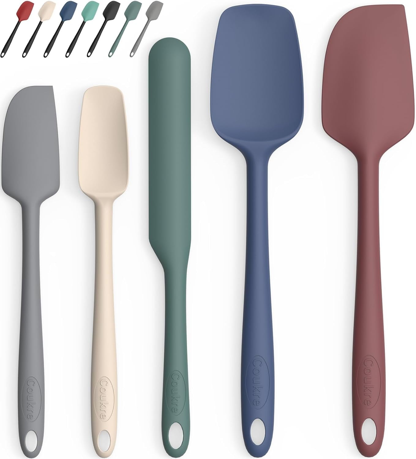 Silicone Spatula Set of 5,High Temperature Resistant, Food Grade ...