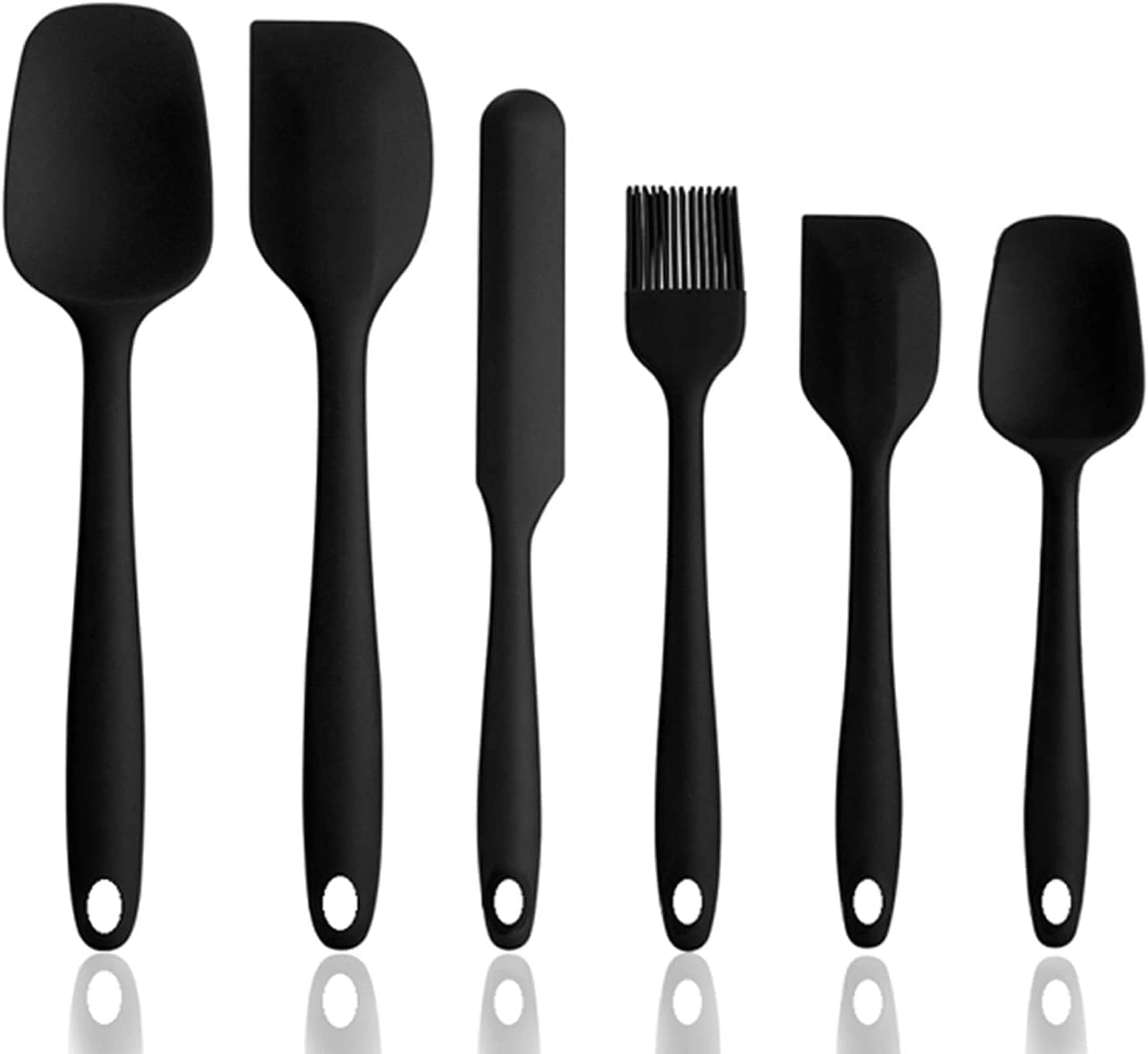 Silicone Spatula Set of 6, Heat Resistant, Nonstick, Dishwasher Safe ...