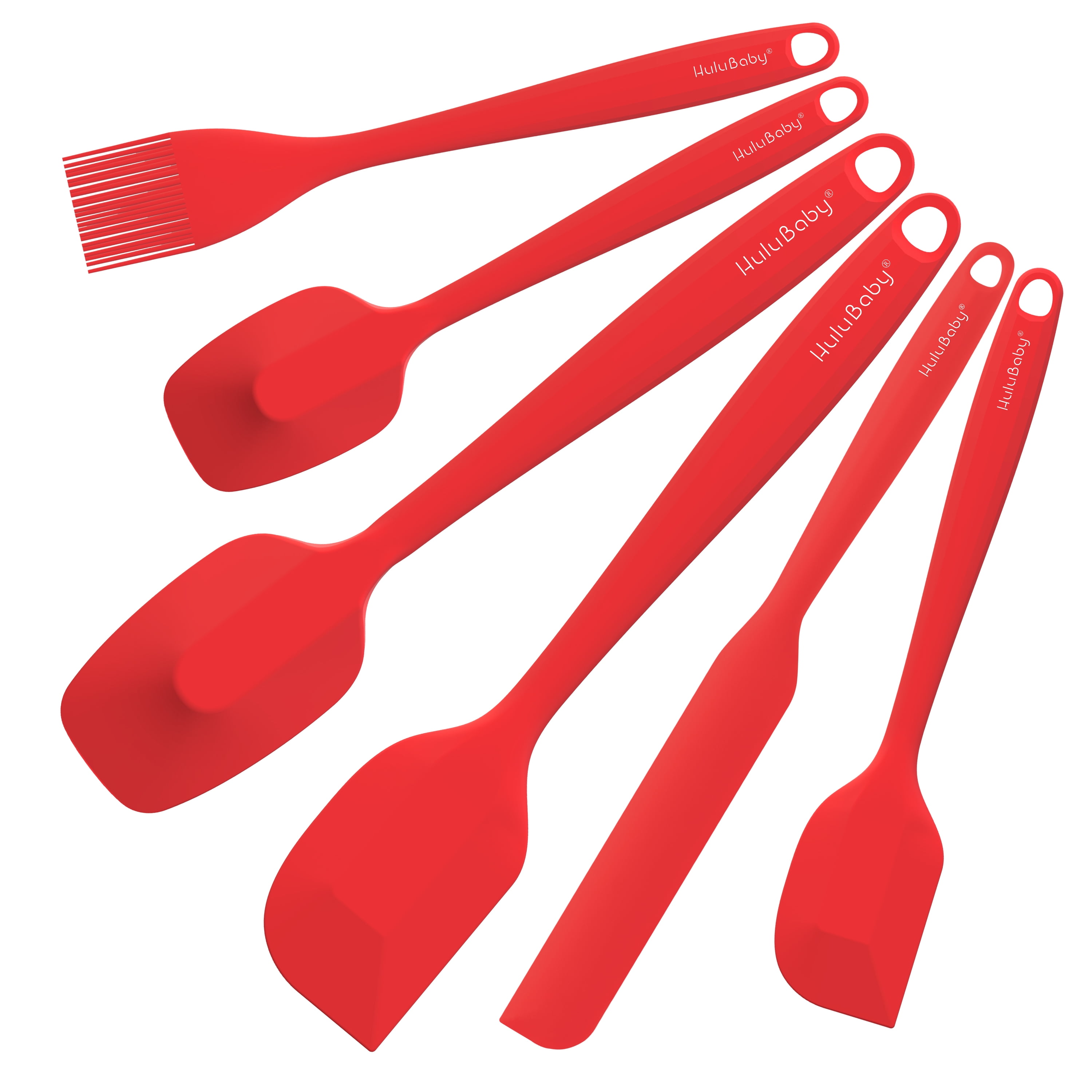 Rubber Silicone Spatulas Spoon For Cooking Heat Resistant 600°F Kitchen ...