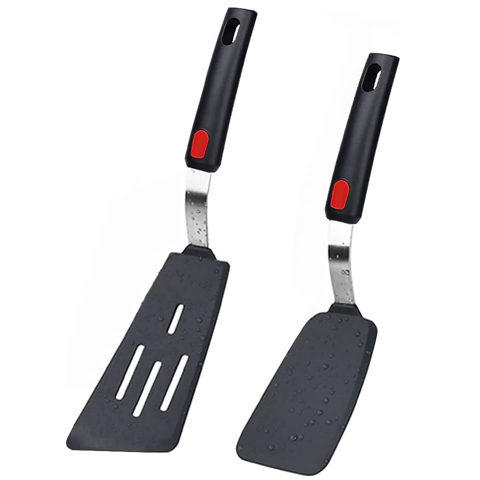Silicone Spatula Turner Set of 2, 600°F Heat Resistant Cooking Spatulas ...