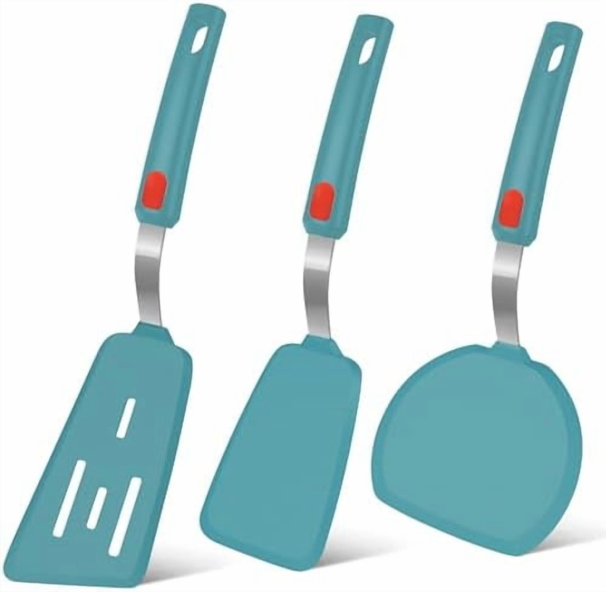 Silicone Spatula Turner Set of 3, 600°F Heat Resistant Nonstick Turner ...