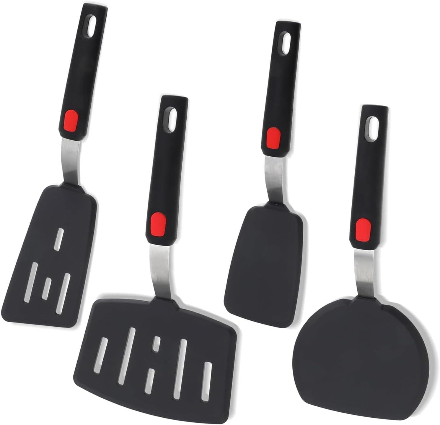 Silicone Spatula Turner Set of 4, 600°F Heat Resistant Cooking Spatulas ...