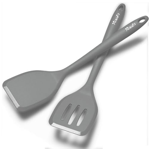 Silicone Spatula Turner Set, High Heat Resistant Spatulas With Seamless ...