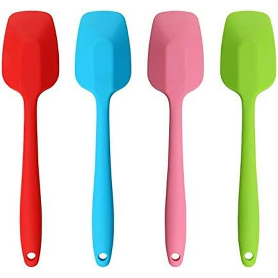 Silicone Spatulas, 10.6 inch Rubber Spoon Spatula Heat Resistant One ...