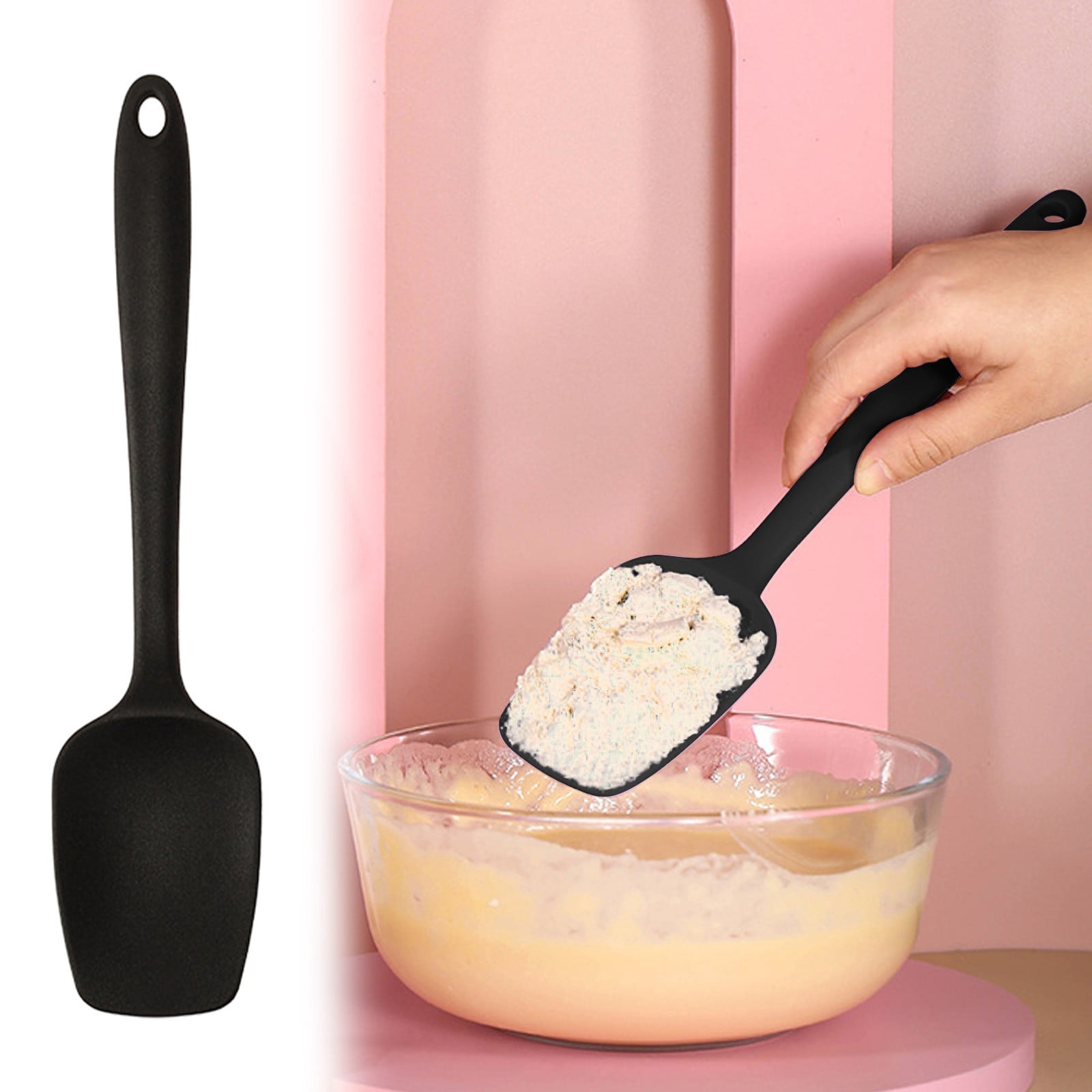 Silicone Spatulas, 8.3 inch Rubber Spatula, Heat Resistant One Piece ...