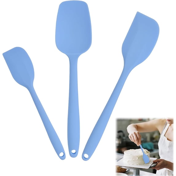 Silicone Spatulas Heat Resistant Food Grade Rubber Spatula, Handle with ...