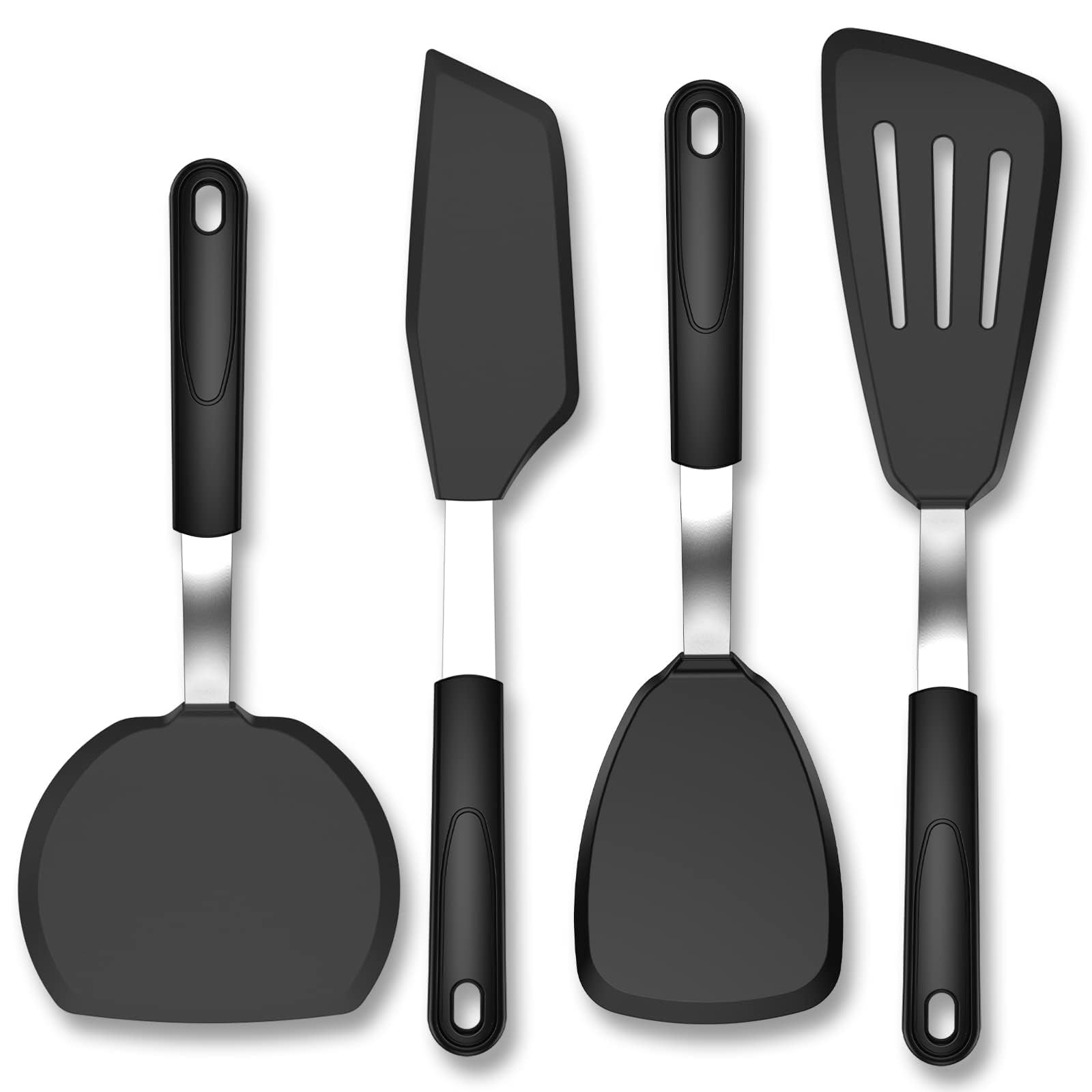 Silicone Spatulas For Nonstick Cookware, 600°F Heat Resistant Extra ...
