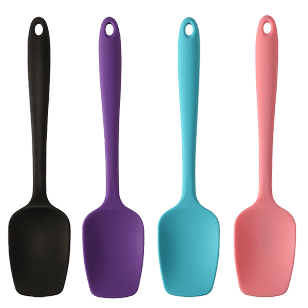 Silicone Spatulas, Rubber Spoon Spatula Heat Resistant One Piece Design ...