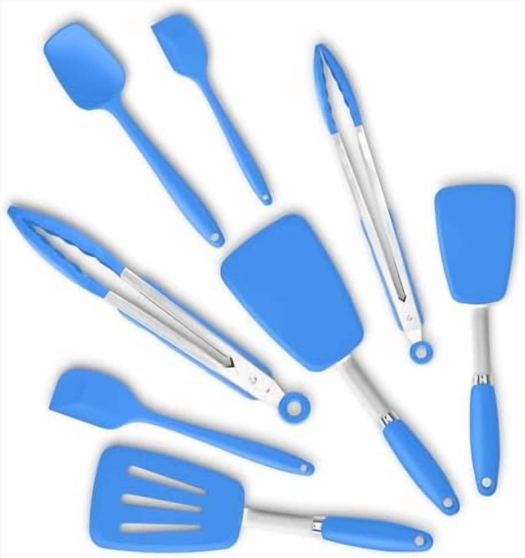 Silicone Spatulas Set Turners Tongs Cooking Utensils Set High Heat ...