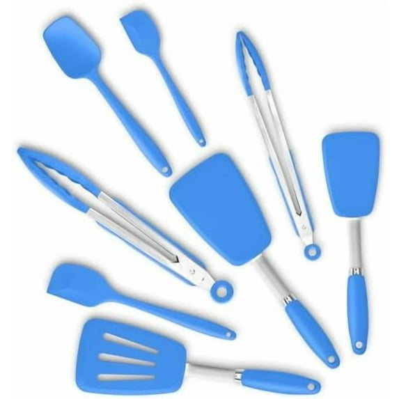 Silicone Spatulas Set Turners Tongs Cooking Utensils Set High Heat ...
