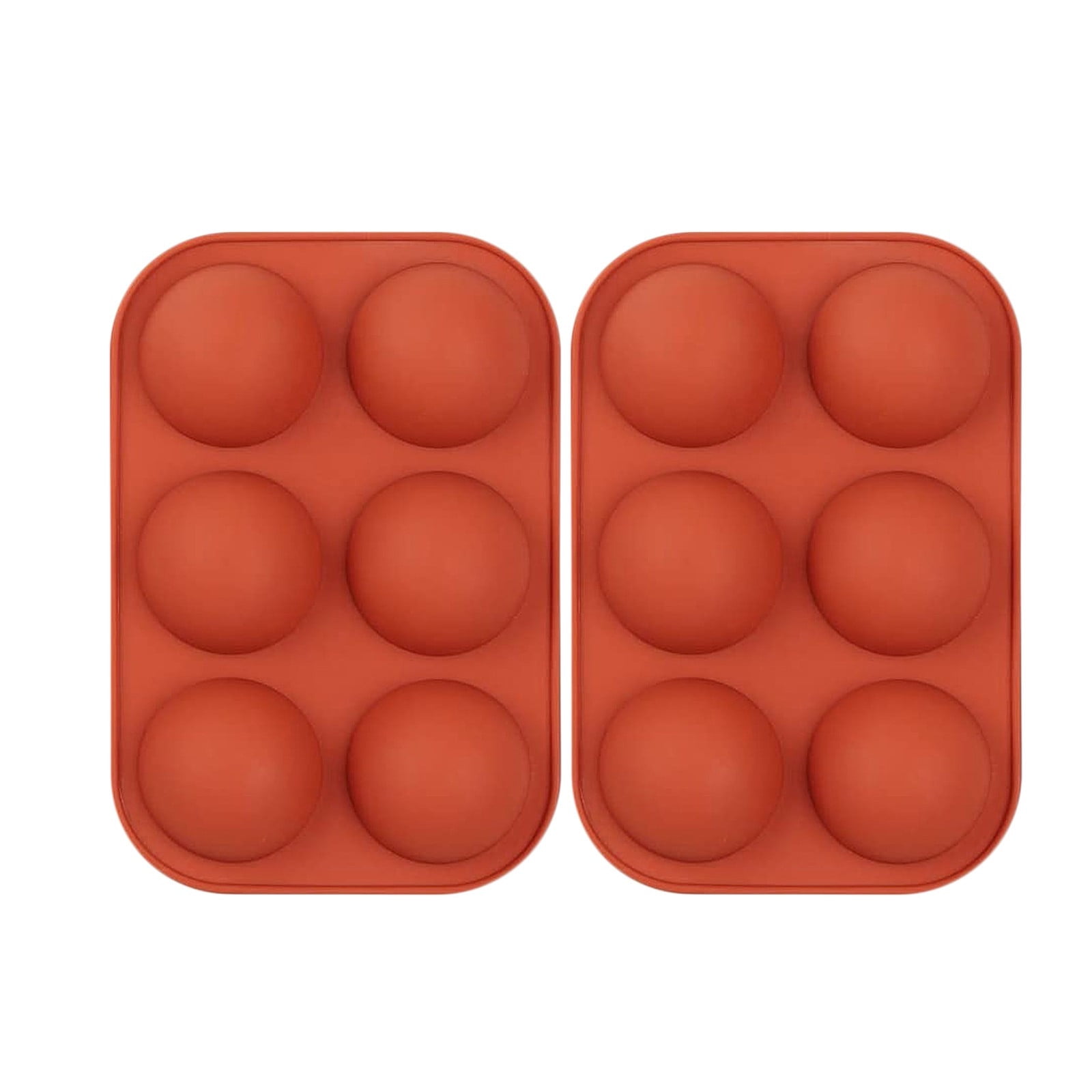 Silicone Sphere Ice Mold Tray Set of 2, 6-Cavity Flexible Ice Ball ...