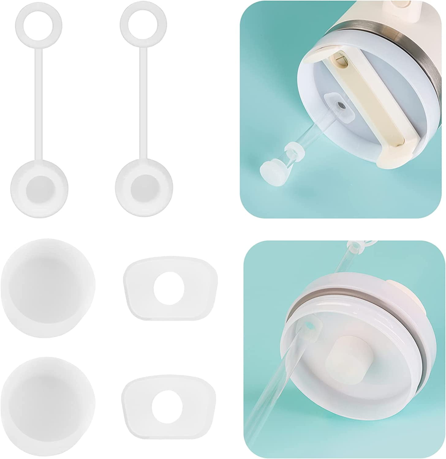 Silicone Spill Proof Stopper Set of 2, Leak Stopper Spill Protector ...