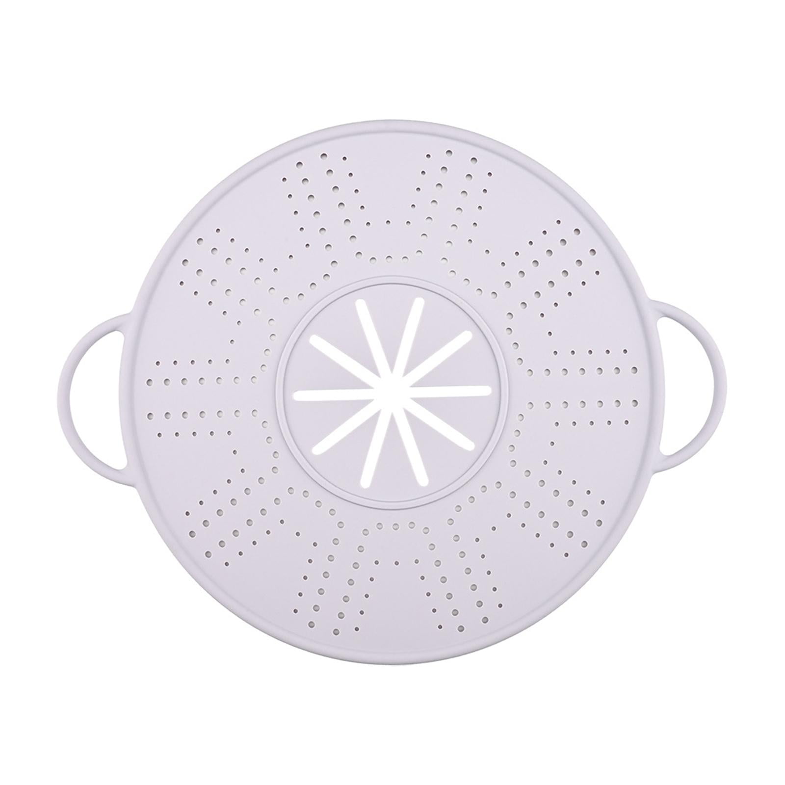 Silicone Spill Stopper Lid Steamer Rack Oil Splash Guard Double Handle ...