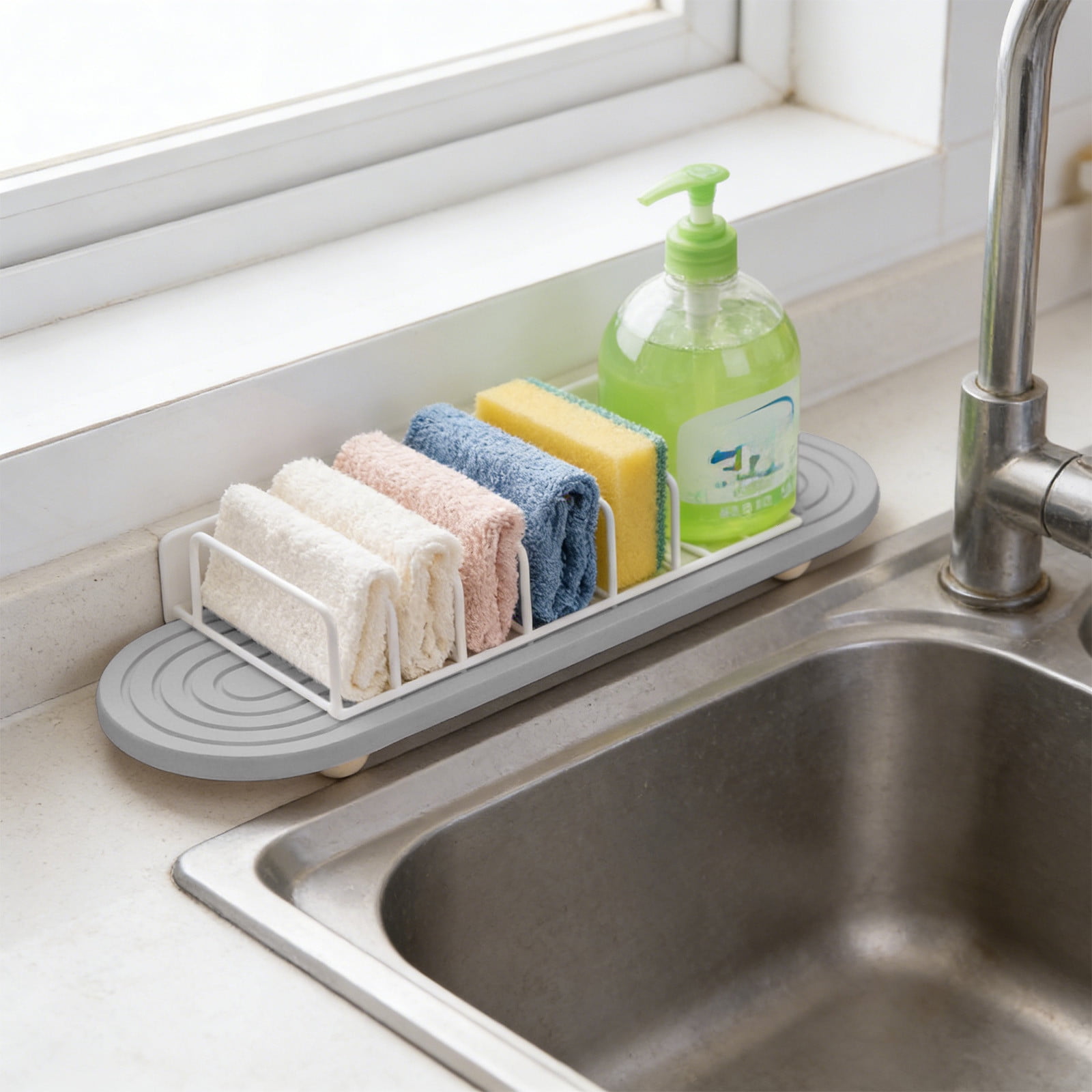 Silicone Sponge Holder For Kitchen Sink - Multipurpose Soap Dish ...