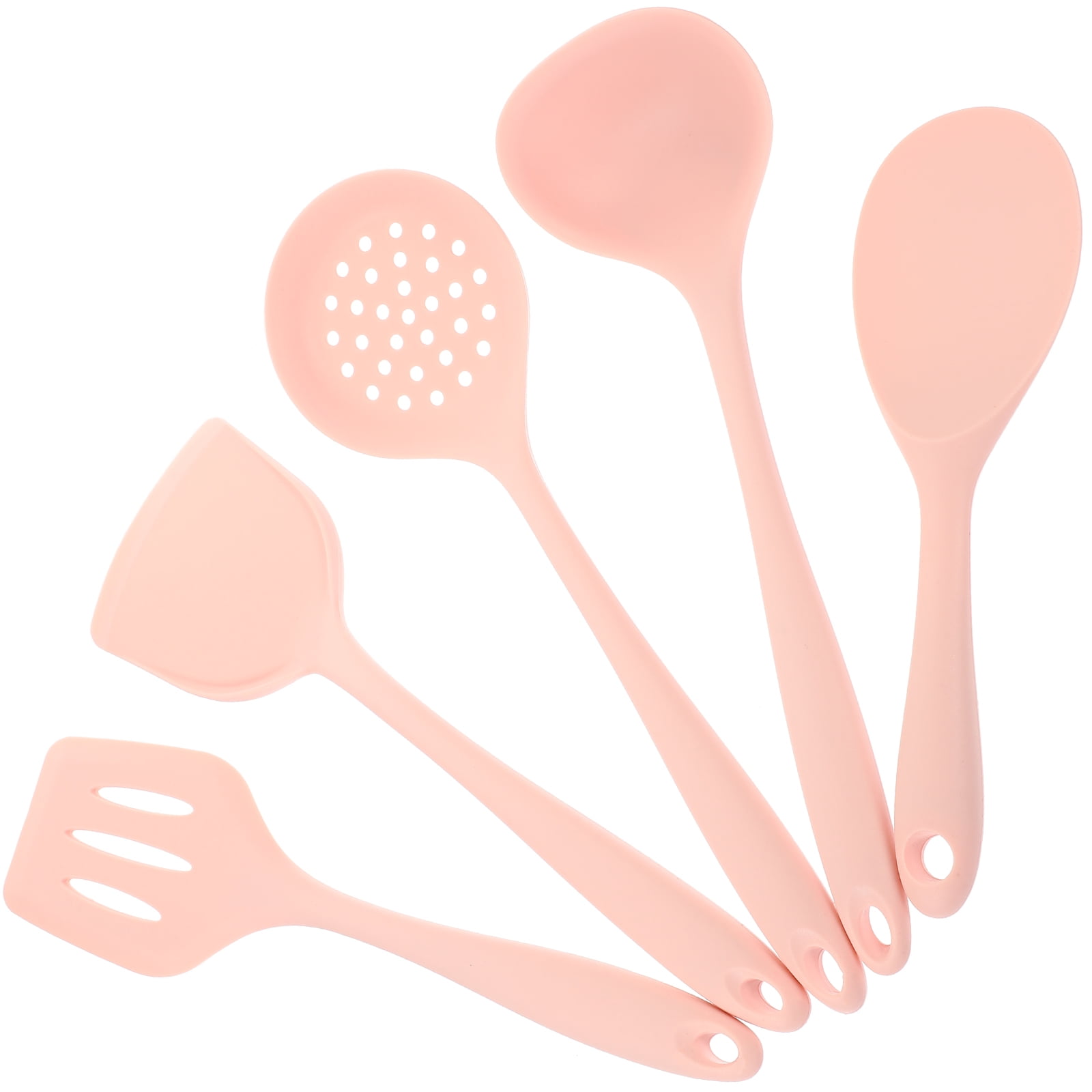 Silicone Spoon and Spatula Combination Rubber Turner Utensils Set Scoop ...