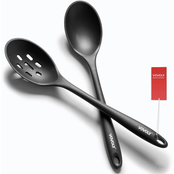 Silicone Spoons for Cooking - Extra Large Kitchen Spoons for Mixing ...