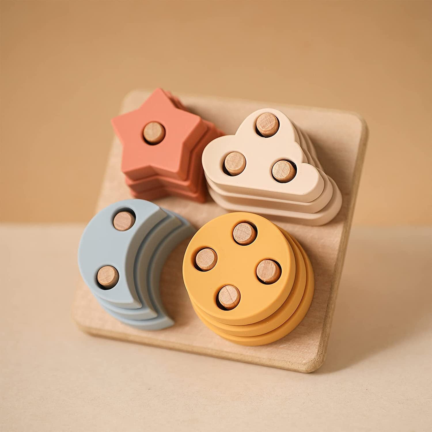 Silicone Stacking Toy for Baby 12 Pcs Montessori Sensory Teether Toys ...