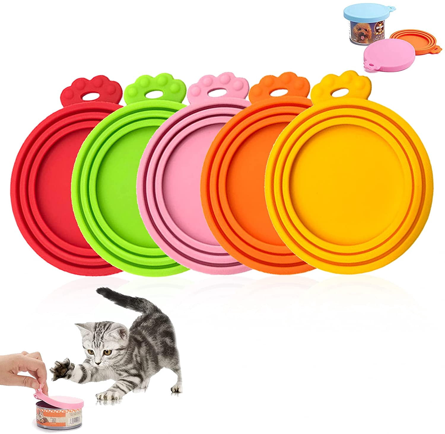 Silicone Stoppers For Canned Pet Foods, Universal Food Lid Closing Caps ...