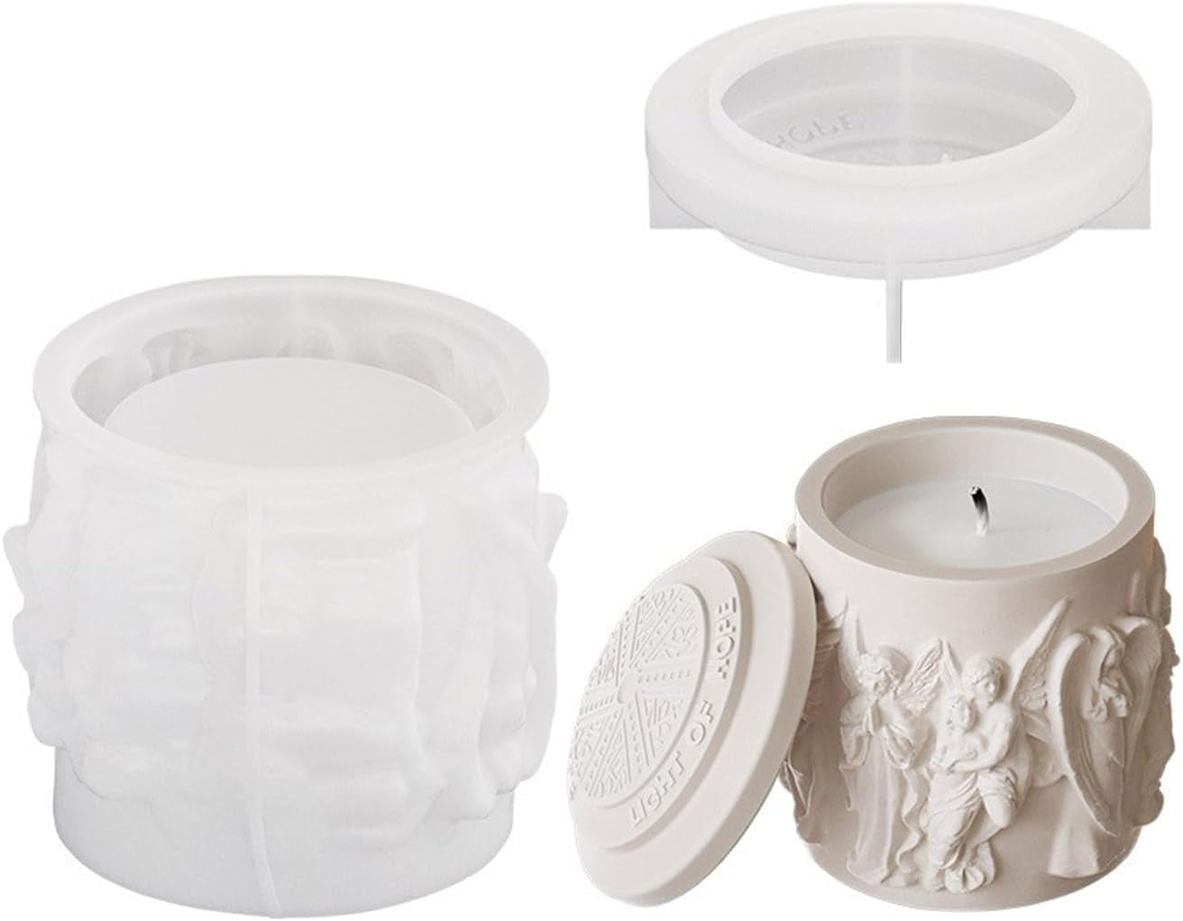 Girl Statue Storage Jar Silicone Mold with Lid - Make Resin, Cement, or ...