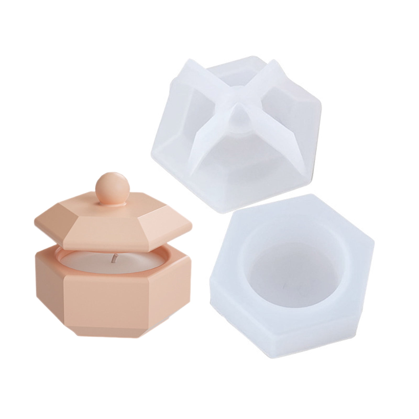 Silicone Storage Jar Mould Jewelry Box Moulds Hexagonal Storage ...