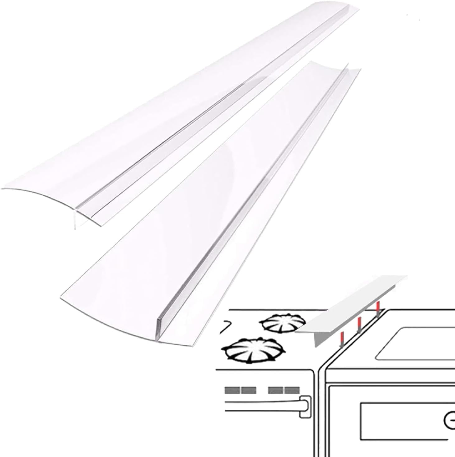 Silicone Stove Gap Covers (2 pack), Stove Guard, Oven Gap Filler, Heat ...