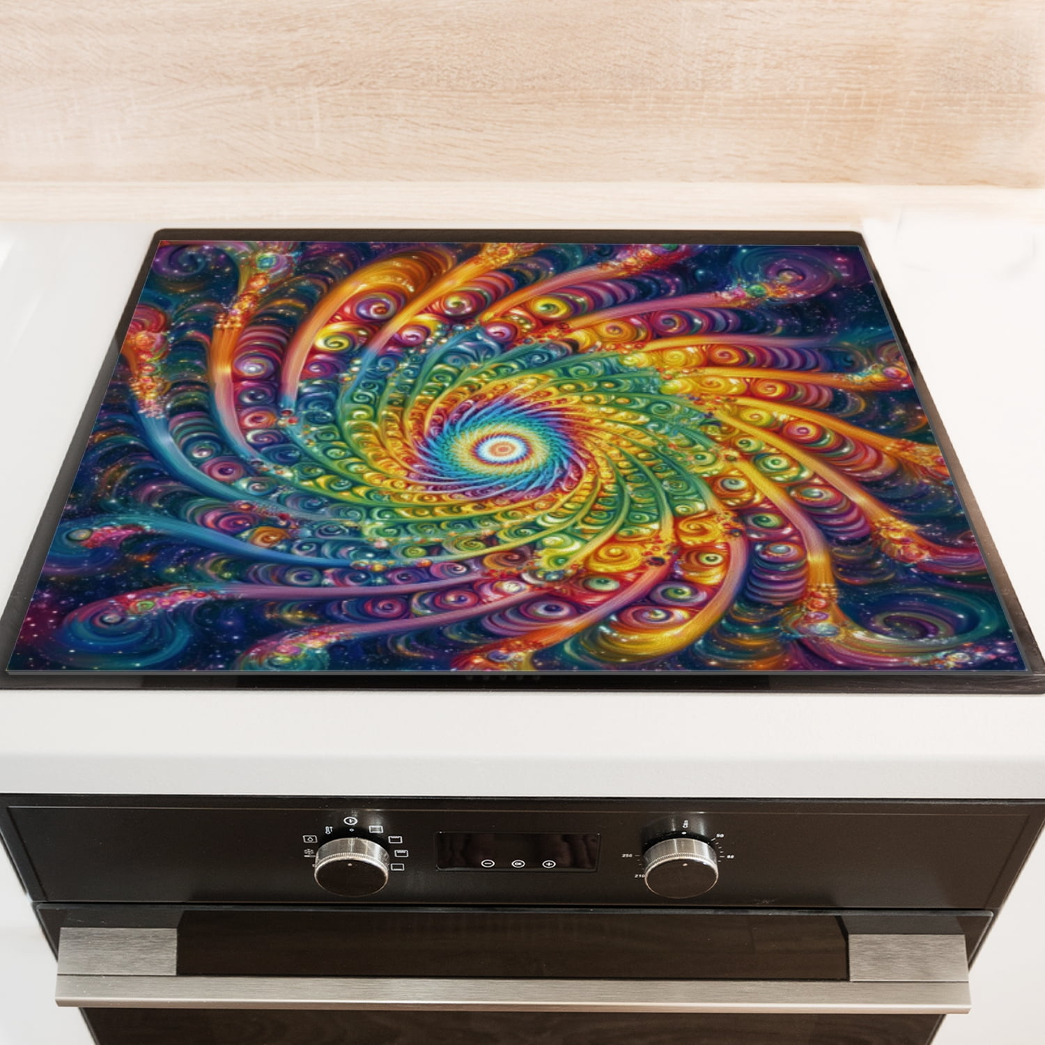 Silicone Stove Mat for Glass Top Stove, Abstract Art Style Spirals ...