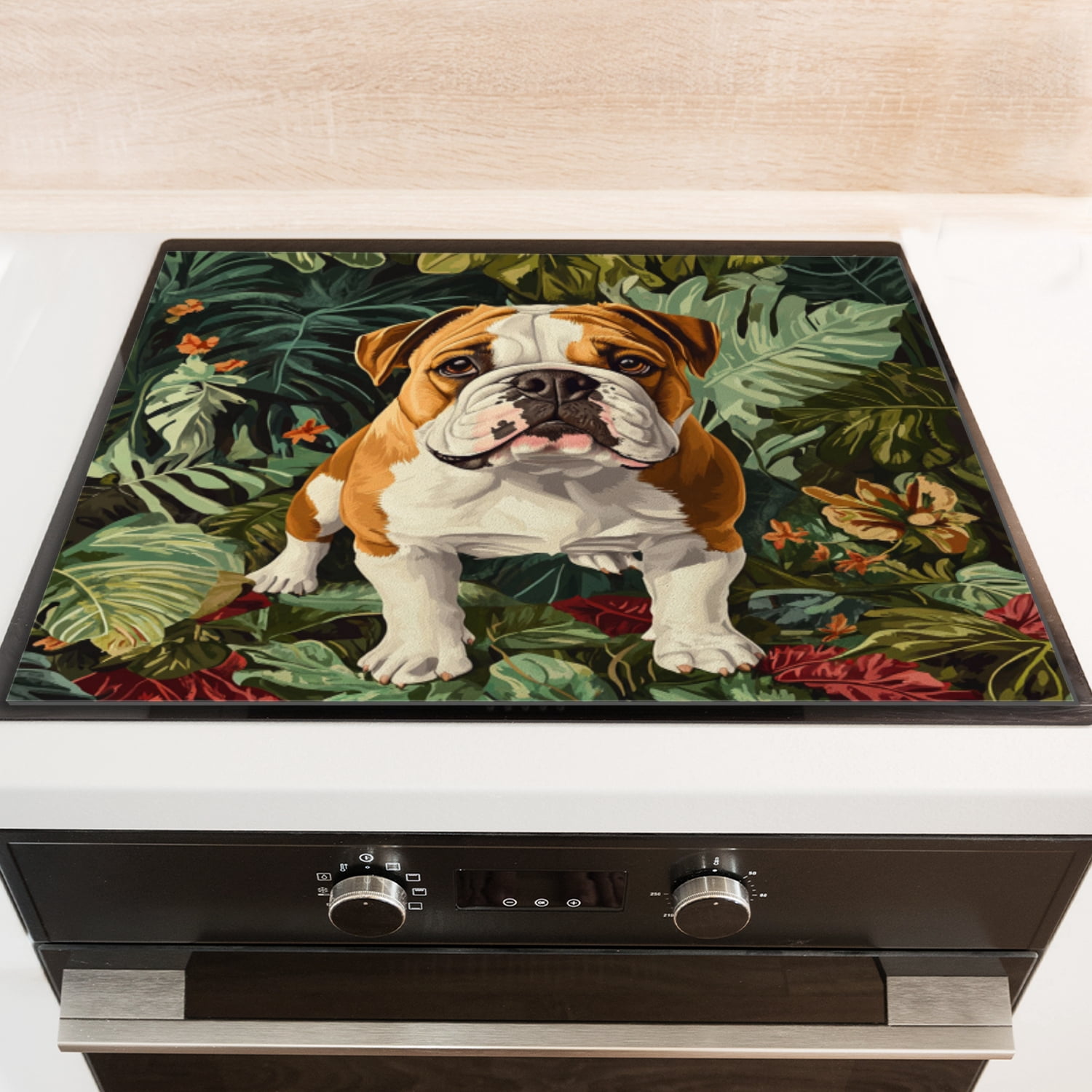 Silicone Stove Mat for Glass Top Stove, Adorable Jungle - Bound Bulldog ...