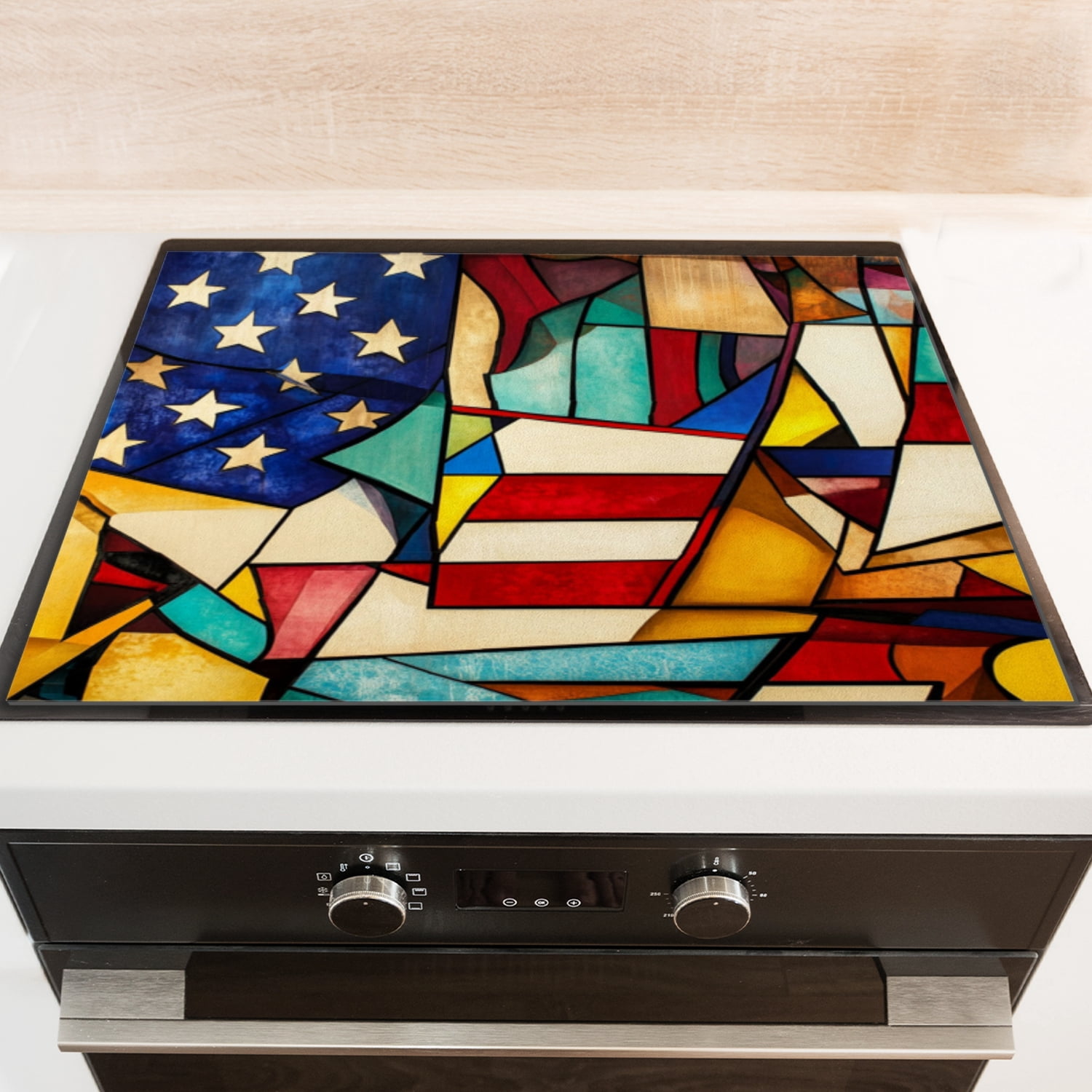 Silicone Stove Mat for Glass Top Stove, American Flag In Abstract ...
