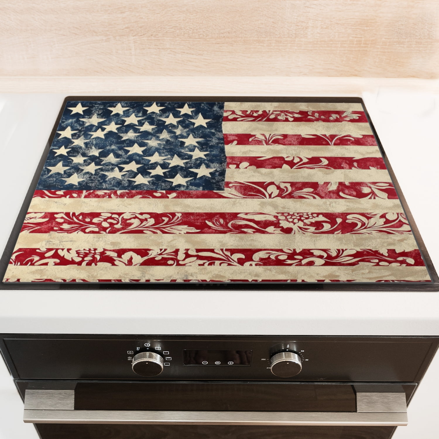 Silicone Stove Mat for Glass Top Stove, American Flag With Decorative ...
