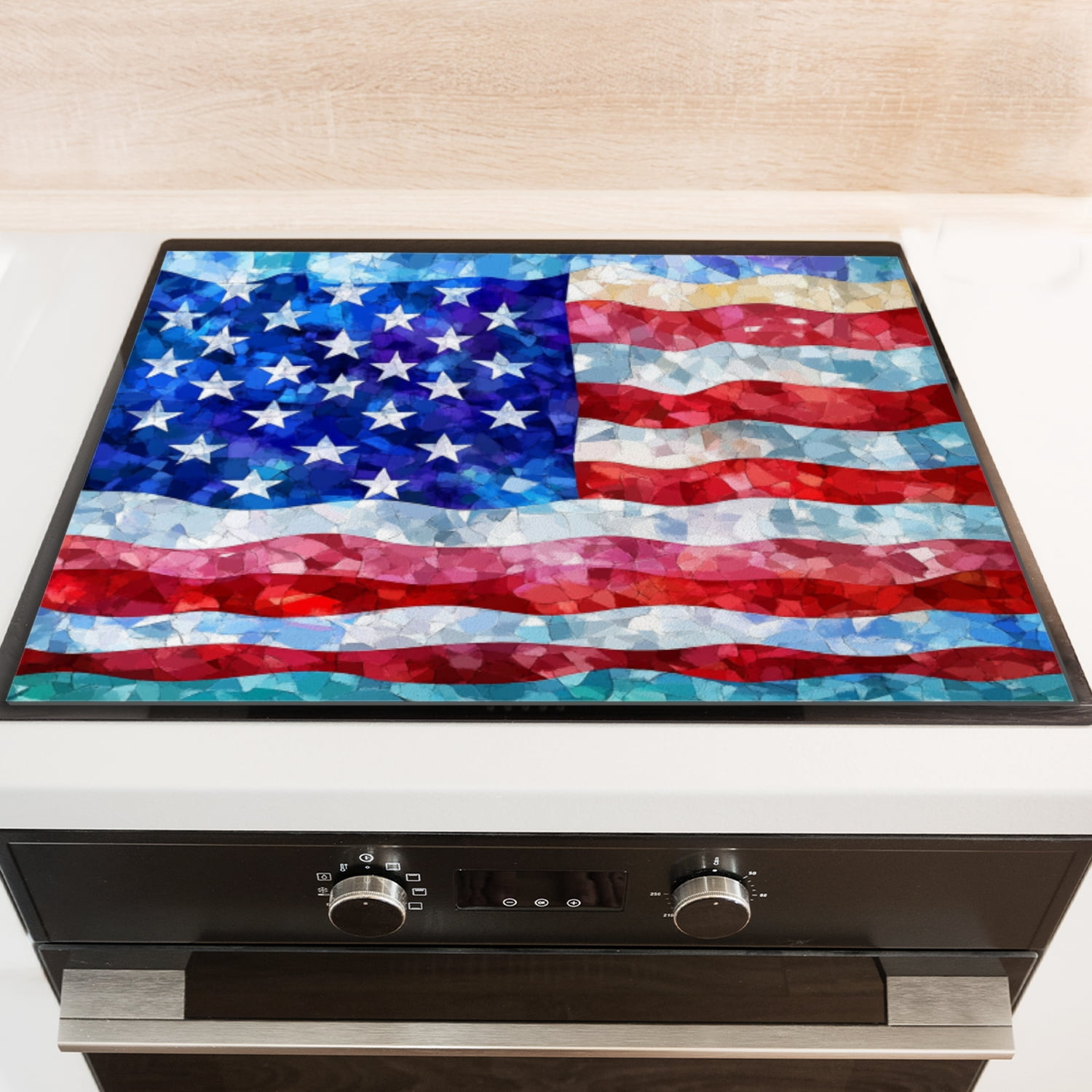 Silicone Stove Mat for Glass Top Stove, American Flag In Mosaic Style ...