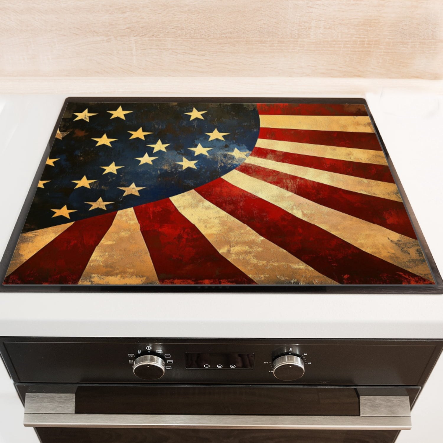 Silicone Stove Mat for Glass Top Stove, American Flag In Vintage ...