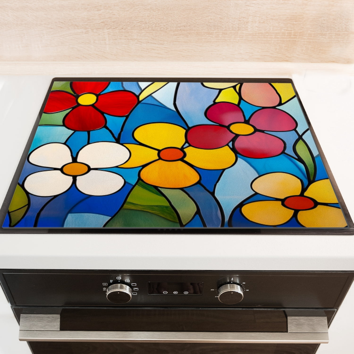 Silicone Stove Mat for Glass Top Stove, Beautiful Artistic - Floral ...