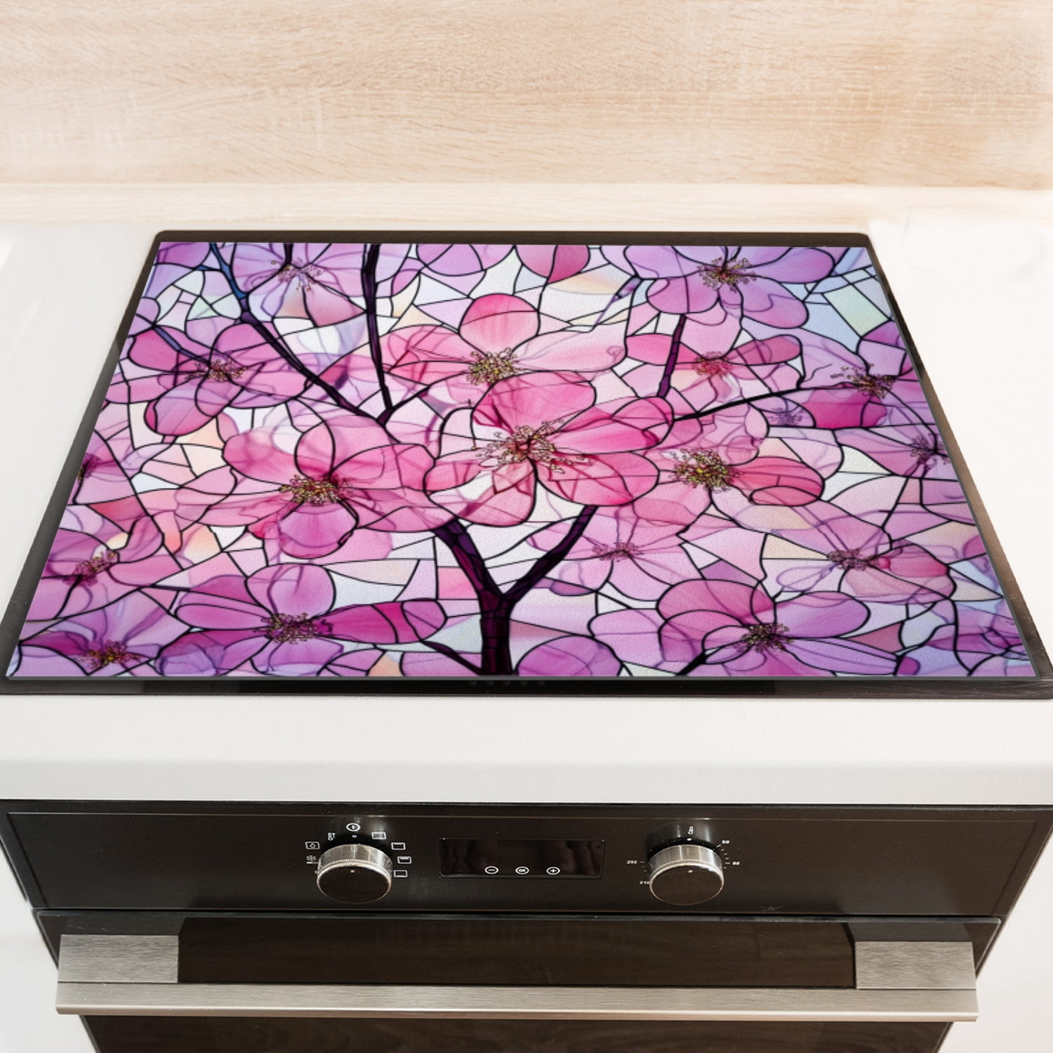 Silicone Stove Mat for Glass Top Stove, Beautiful Pink - Toned Petals ...