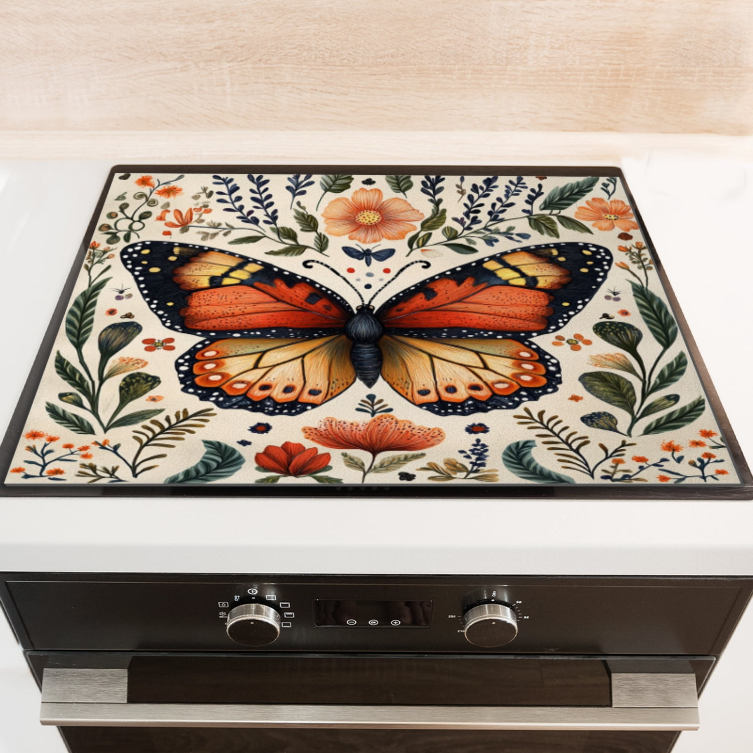 Silicone Stove Mat for Glass Top Stove, Charming Bloom - Surrounded ...