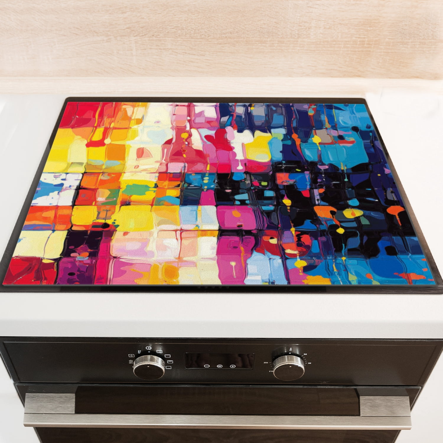 Silicone Stove Mat for Glass Top Stove, Color Splash Abstract Art ...
